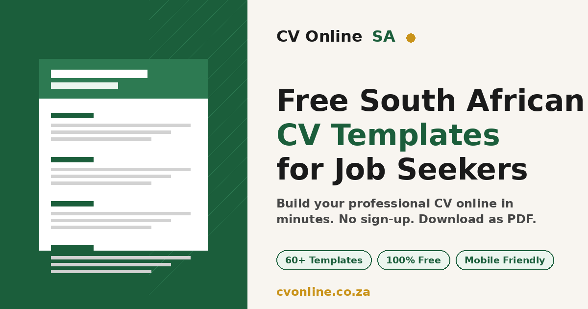 HR Assistant CV Example South Africa 2026 – CV Online SA